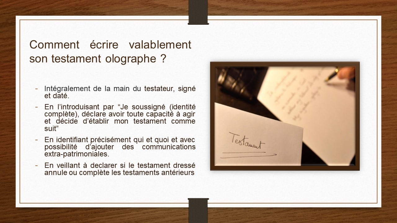 Testament olographe : Définition et Validité